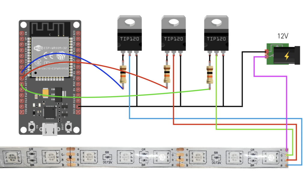 Controlling RGB Lights From ESP32 Web Server » DIY Usthad